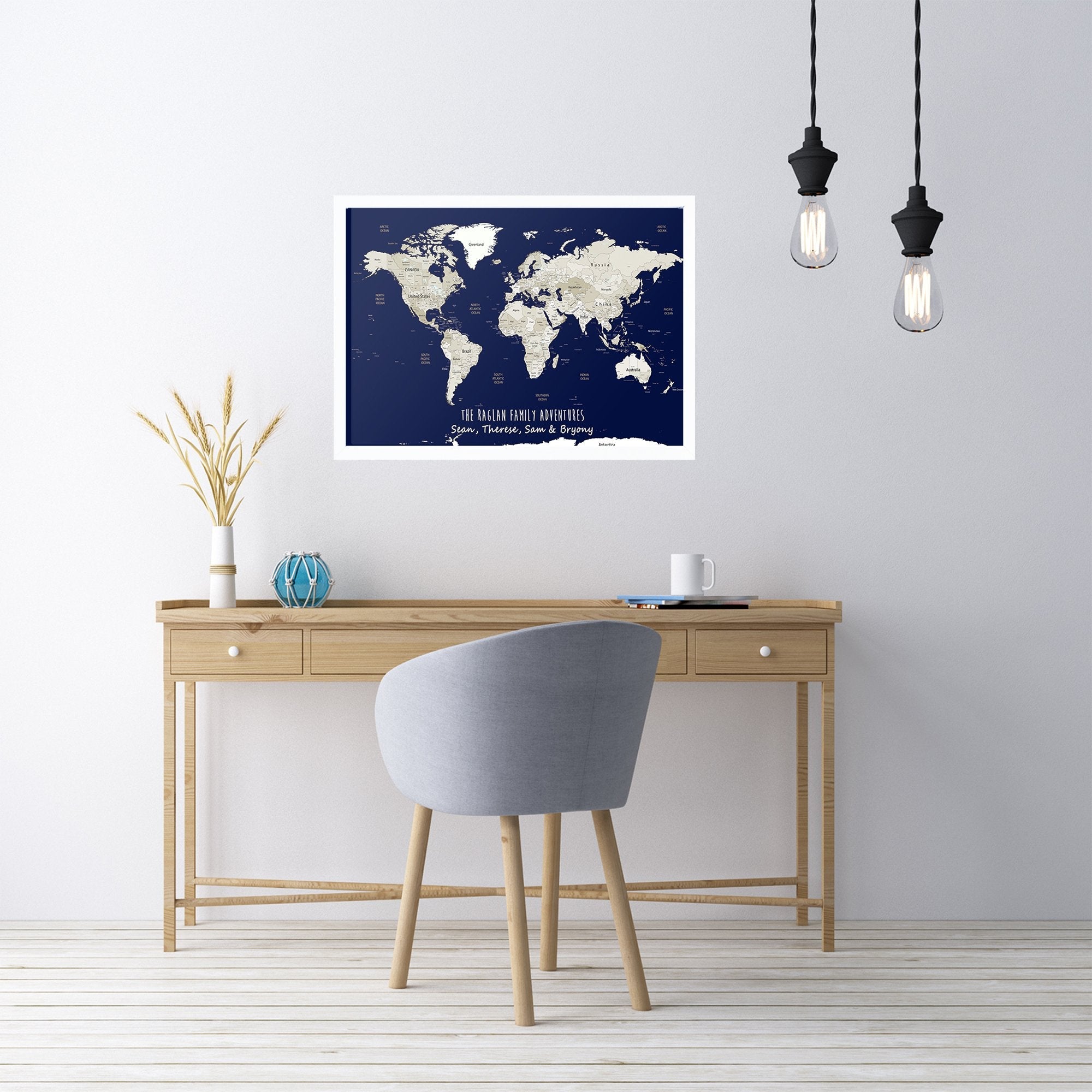 Travel Map Posters & Framed Pinboards – Bespoke Art Framing
